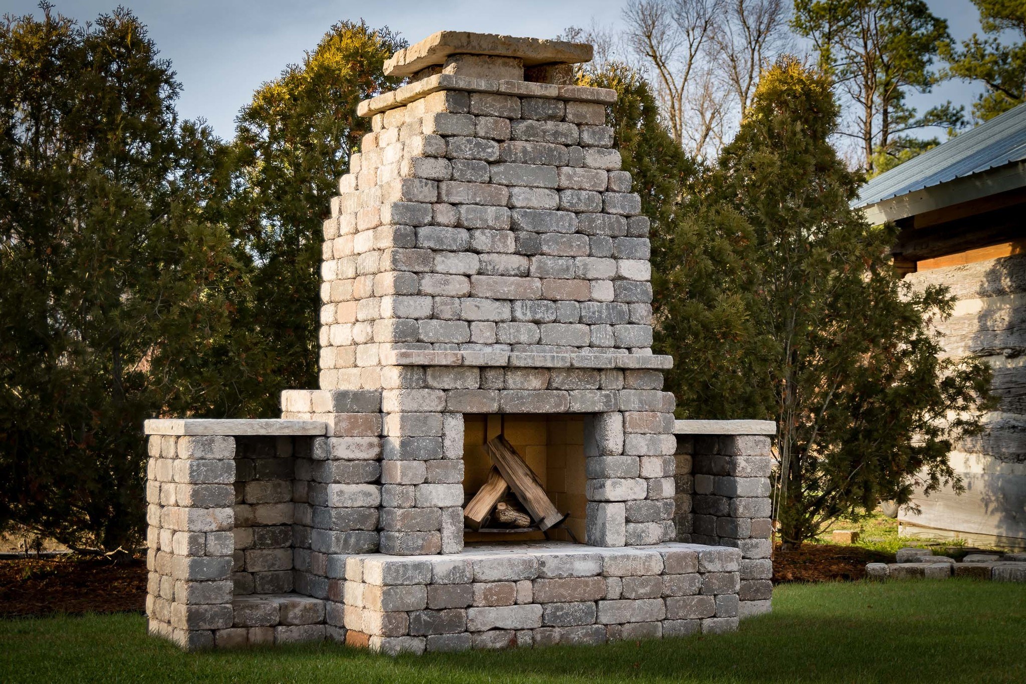 Customize your fireplace. Add wood storage boxes, seatwalls, and more!